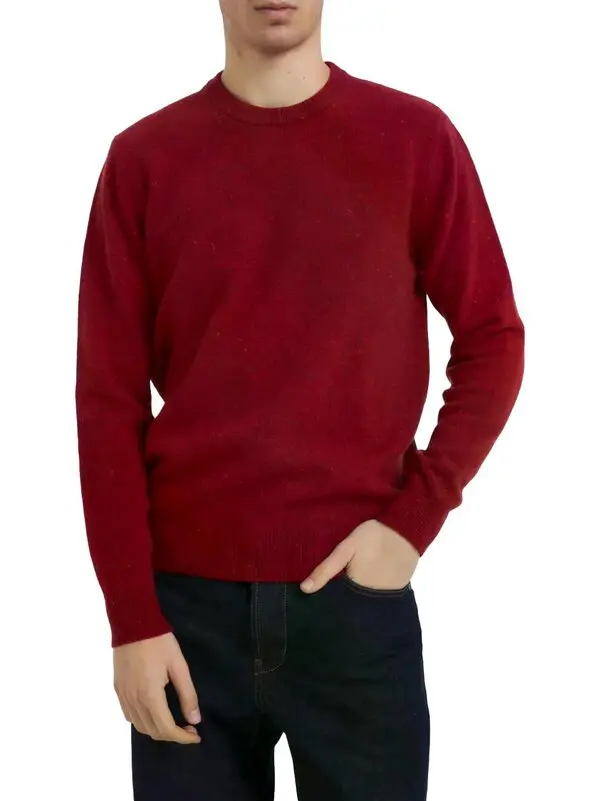 Barbour Embroidered Flecked Crew Neck Sweater - Red