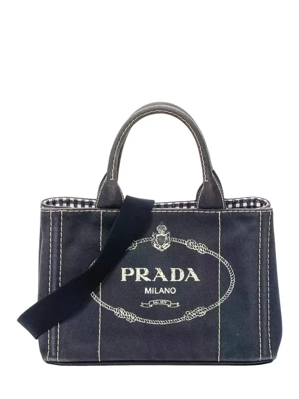 Prada Canapa Small Tote Bag - Blue