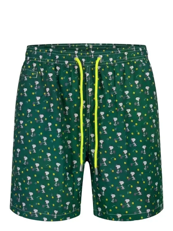 MC2 SAINT BARTH Snoopy Tennis Print Swim Shorts - Green