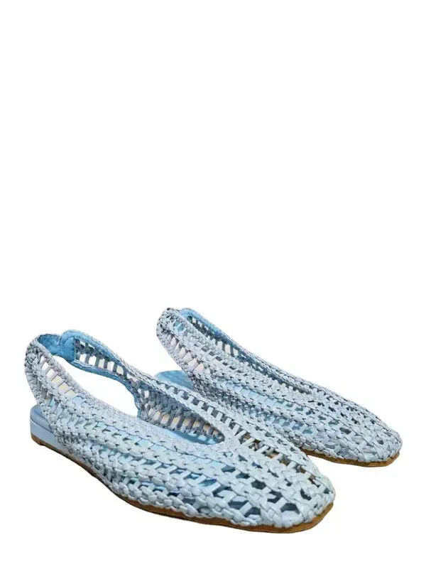 POCHE PARIS Woven Slingback Pumps - Blue