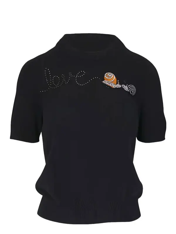Libertine Snail Love Short-sleeve Sweater - Black
