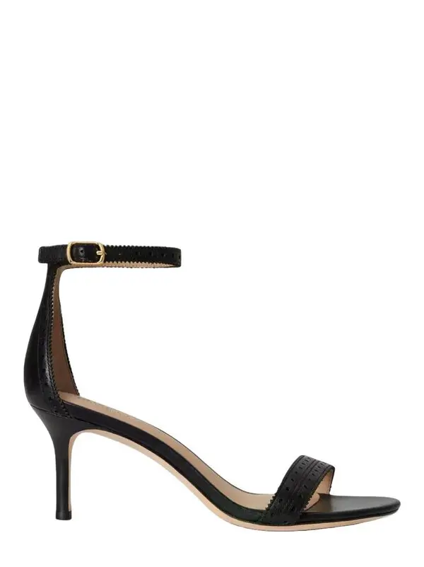 Ralph Lauren Allie Brogue Detail Heeled Sandals - Black