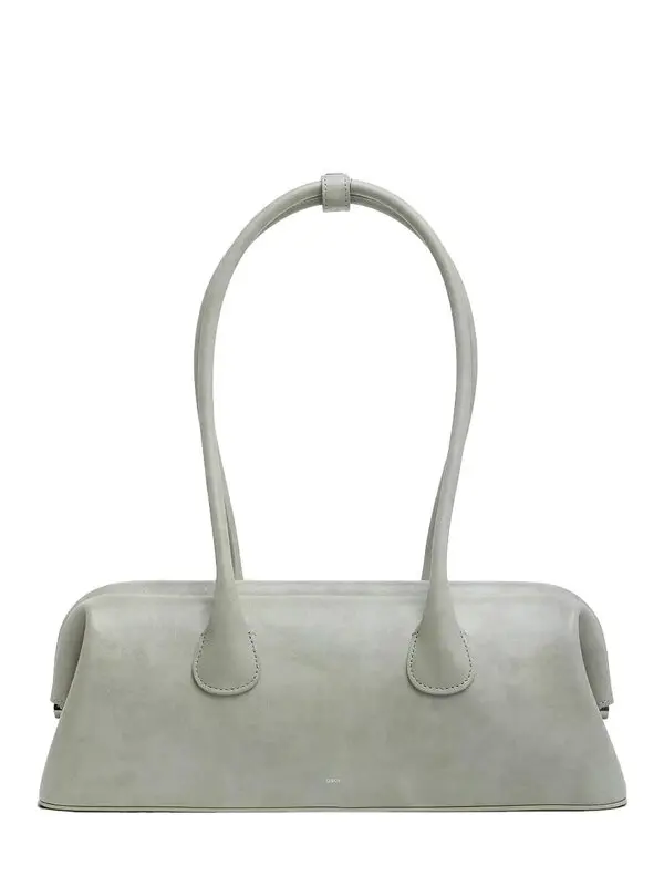OSOI Boat Wide Leather Shoulder Bag - Grey