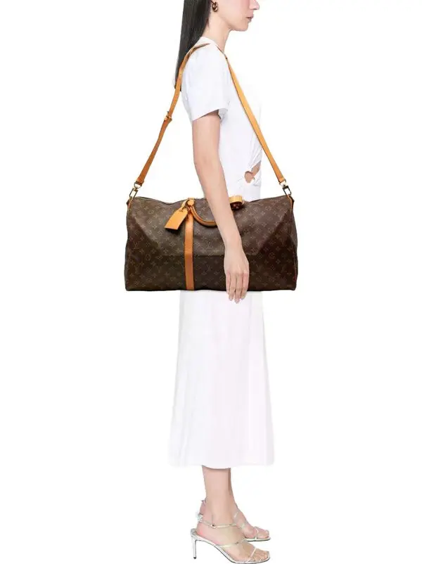 LOUIS VUITTON Keepall Bandouliere 55 Travel Bag - Brown