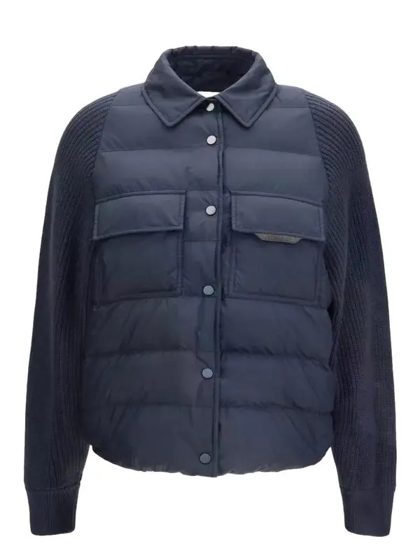 Brunello Cucinelli Monili Chain Padded Jacket - Blue