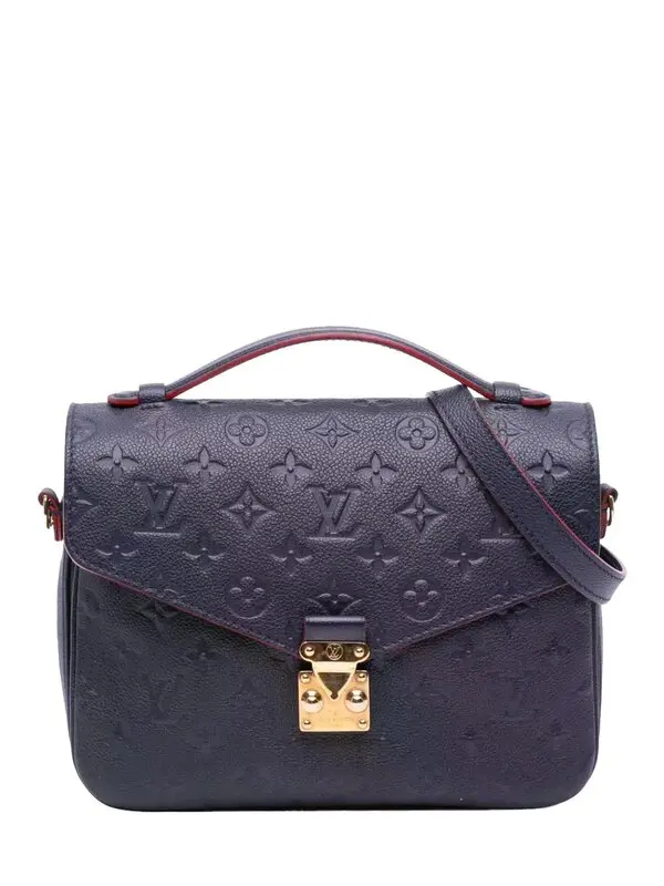 LOUIS VUITTON Monogram Empreinte Pochette Metis Satchel - Blue