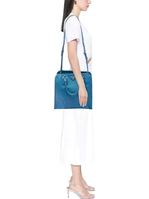 Prada Saffiano Lux Shopping Tote Satchel - Blue
