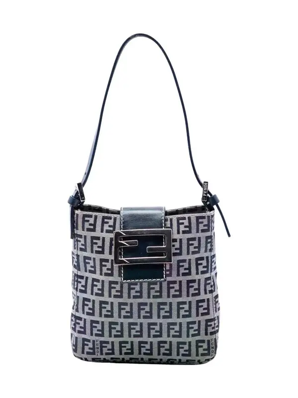 Fendi Zucchino Canvas Shoulder Bag - Grey