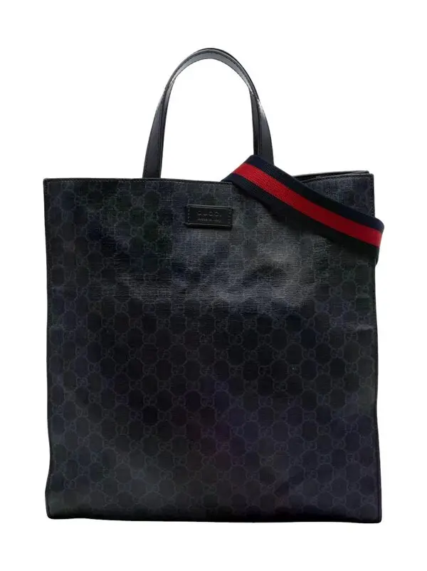 Gucci Gg Supreme Convertible Soft Tote Satchel - Black