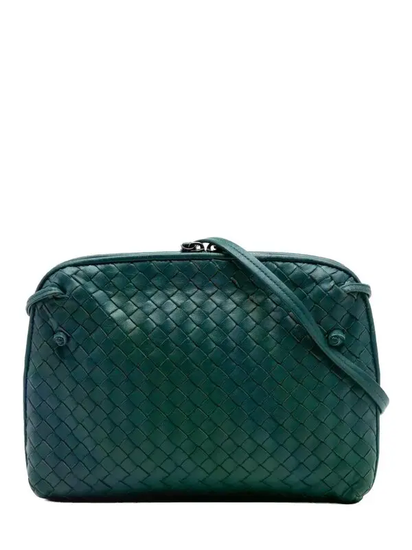 Bottega Veneta Nappa Intrecciato Nodini Crossbody Bag - Blue