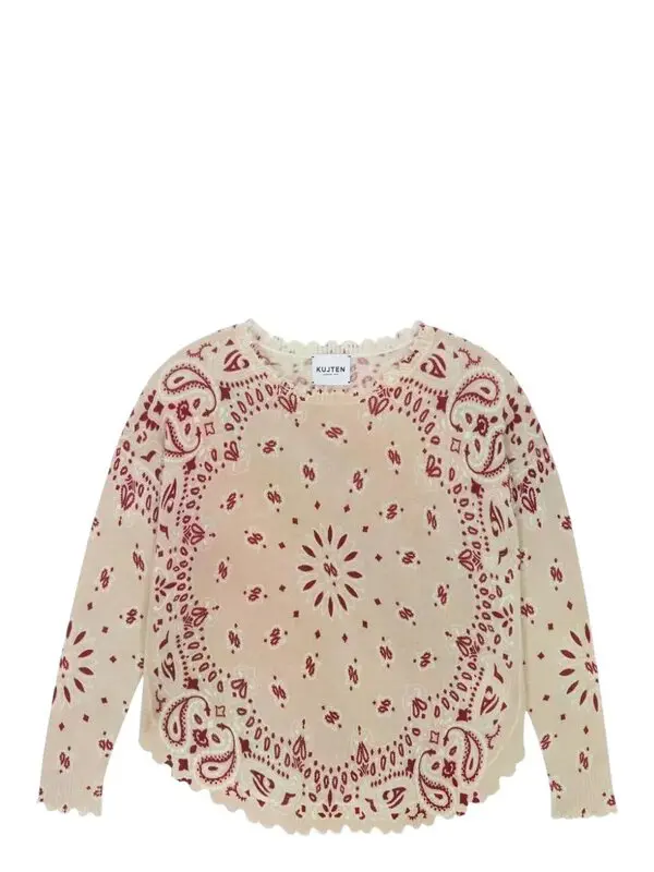 KUJTEN Mela Bandana Paisley-print Sweater - Neutrals