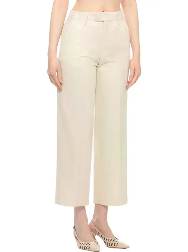 PT TORINO Cream White Pressed Crease Straight-leg Trousers - Neutrals