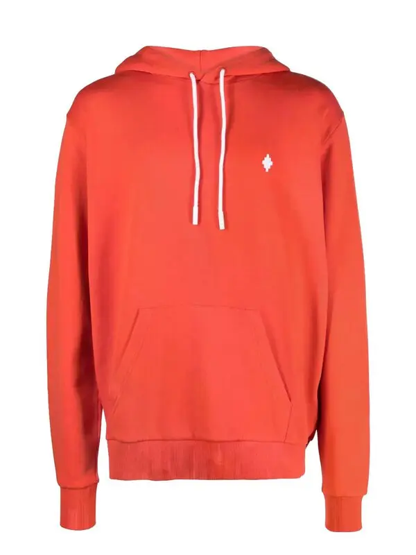 COUNTY OF MILAN Cross-print Organic Cotton Hoodie - Orange