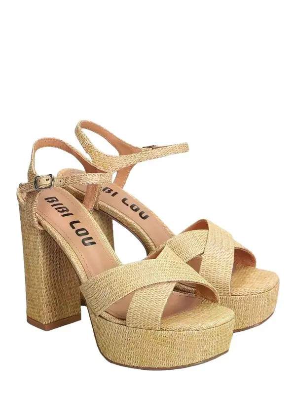 BIBI LOU Woven Platform Sandals - Neutrals