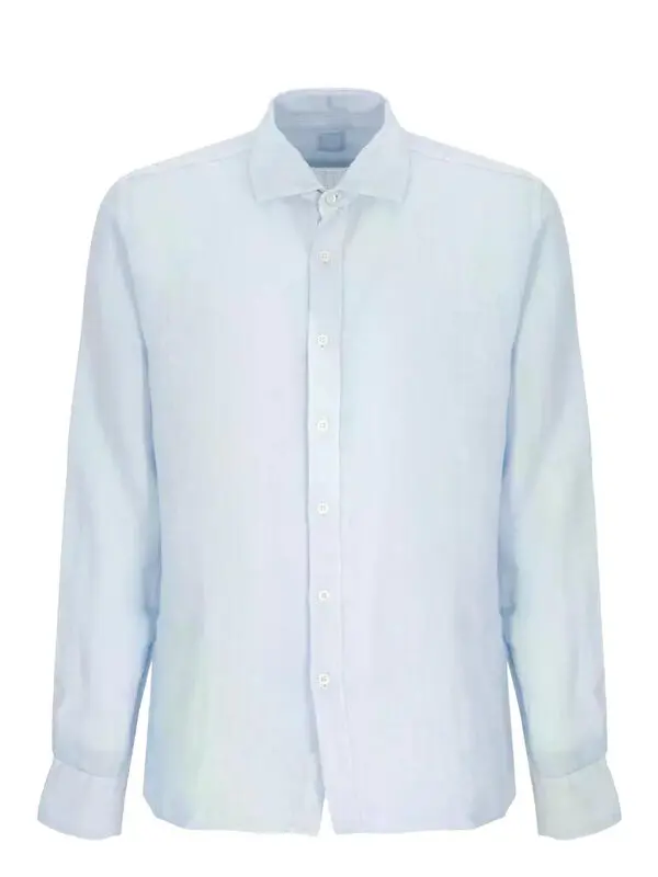 120% Lino Long-sleeved Shirt - Blue