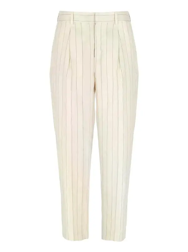 PT TORINO Pinstripe Pleated Trousers - Neutrals