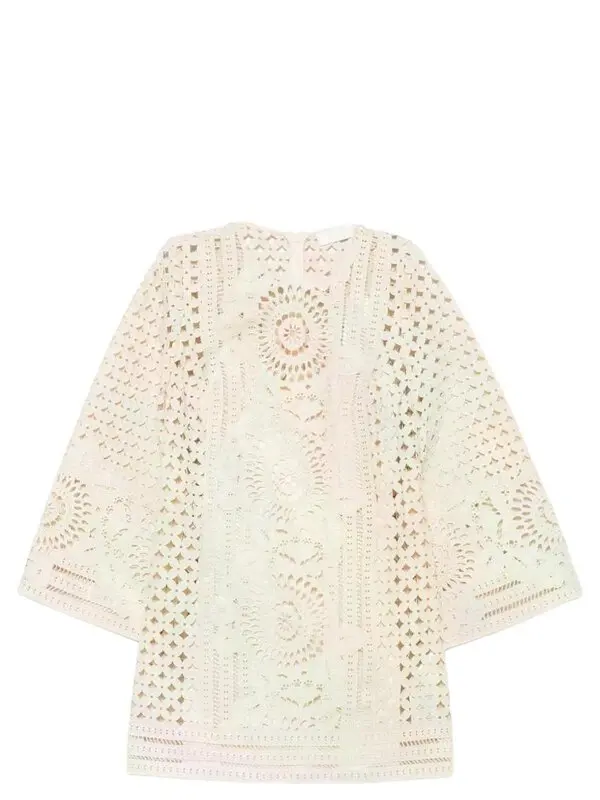 Zimmermann Indra Embroidered Mini Dress - Tea
