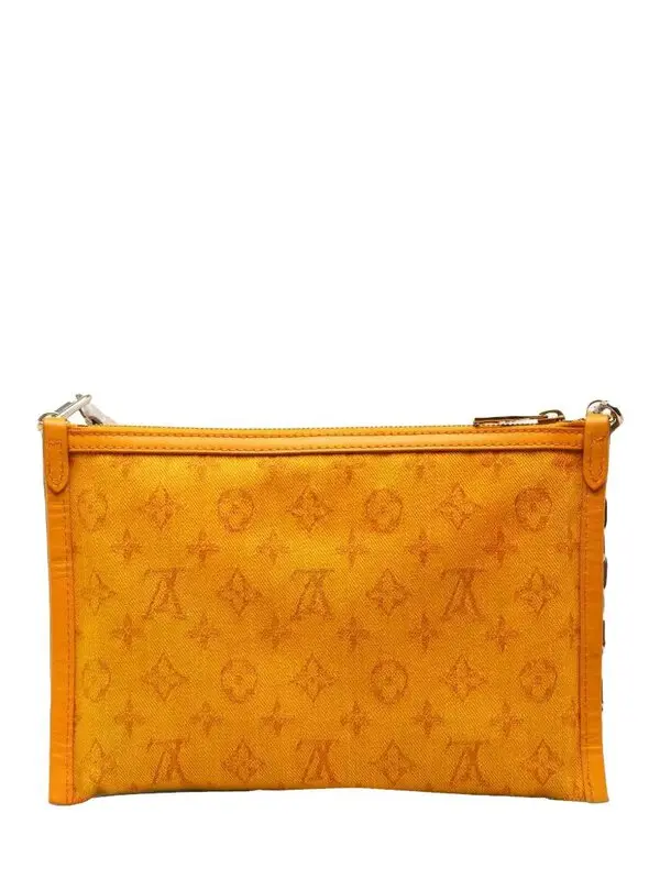 LOUIS VUITTON Monogram Antarctica Double Flat Messenger Crossbody Bag - Grey