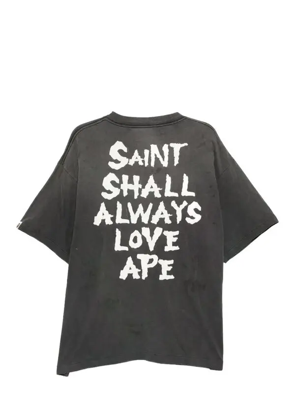 LE MONT SAINT MICHEL Graphic-print Distressed T-shirt - Grey