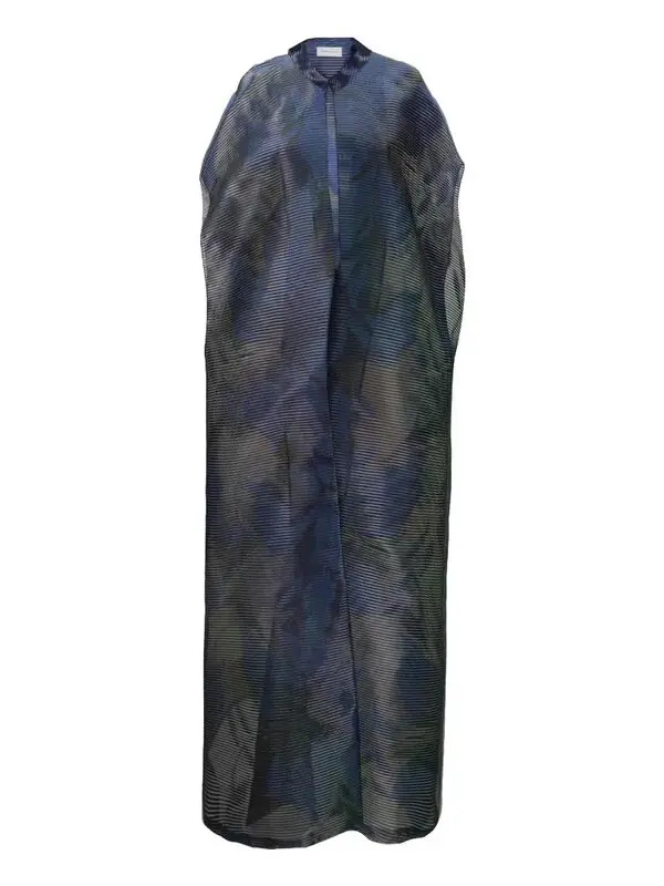 GEMY MAALOUF Abstract Print Pleated Kaftan - Grey