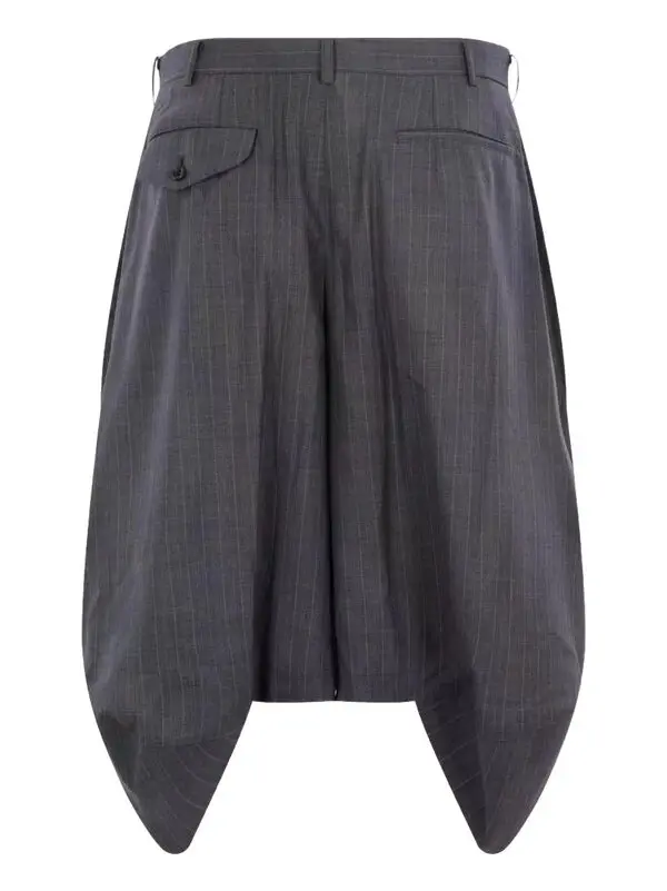 Comme Des Garçons Pinstripe Draped Trousers - Grey