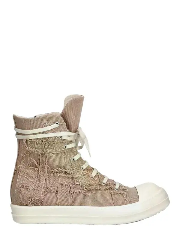 Rick Owens Distressed High-top Sneakers - Brown