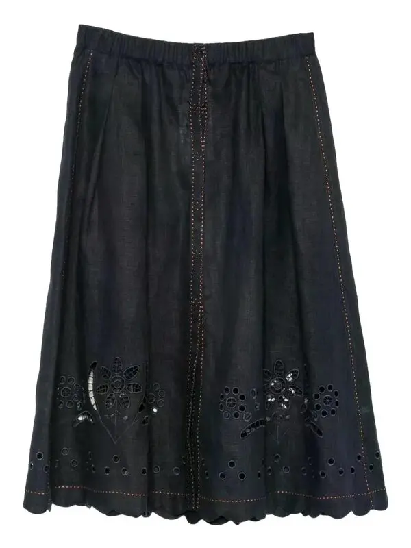 Vita Kin Balthazar Broderie-anglaise Midi Skirt - Blue