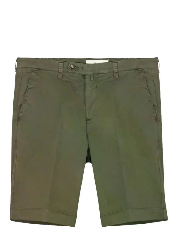 BRIGLIA 1949 Pressed-crease Turn-up Shorts - Green