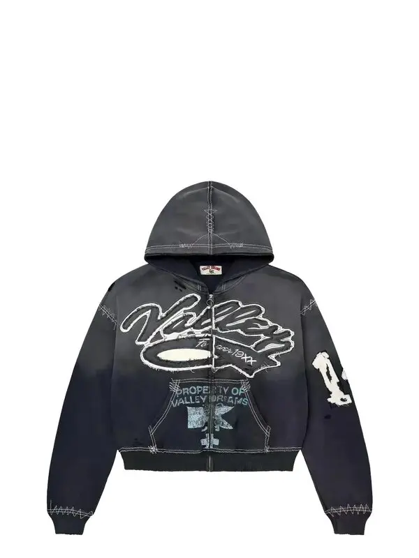 VALE FOREVER Logo-patch Zip-up Hoodie - Black