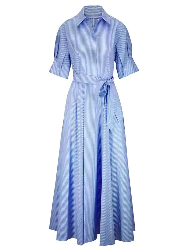 Simkhai Striped Belted Dress - Blue
