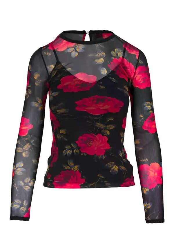 Carolina Herrera Floral Print Blouse - Black