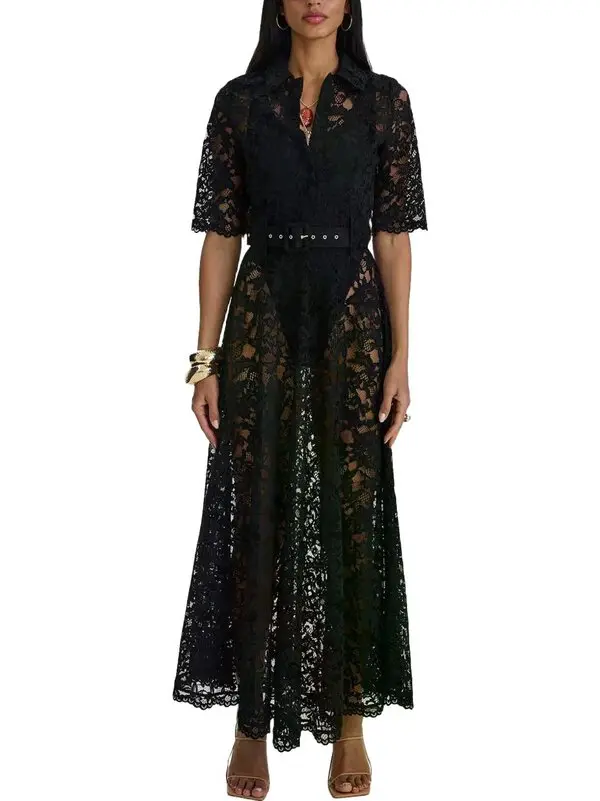 MOOS STUDIO Reverie Lace Maxi Dress - Black