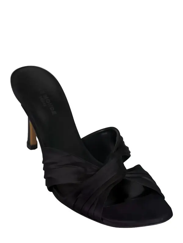 Le Monde Beryl Antonia Ruched Satin Mules - Black