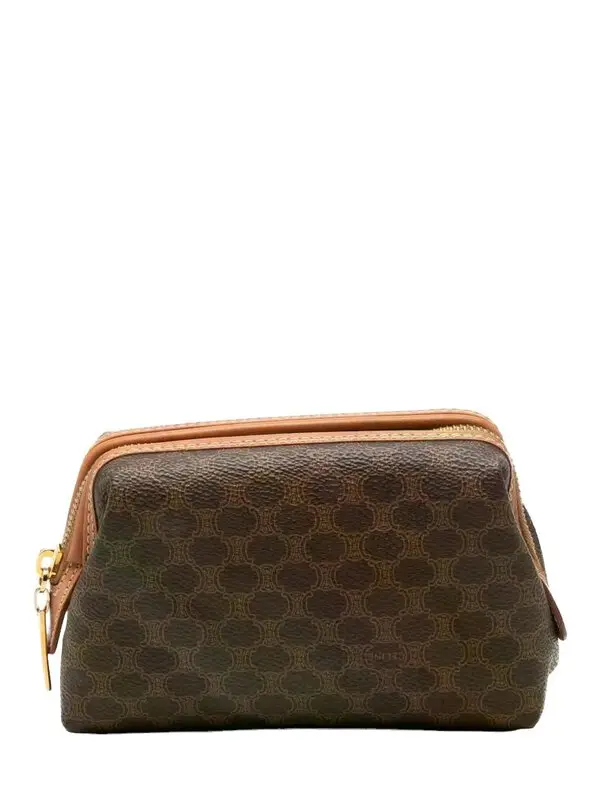 Celine Macadam Coated Canvas Pouch - Brown