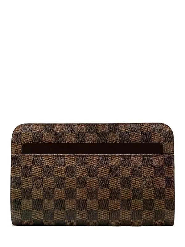 LOUIS VUITTON Damier Ebene Saint Louis Pochette Clutch Bag - Brown