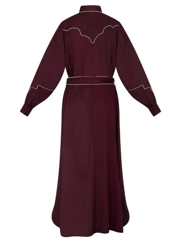 Carolina K Maxi Dress With Contrasting Trims - Red