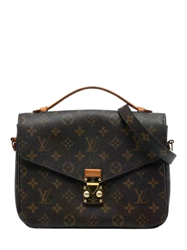 LOUIS VUITTON Monogram Pochette Metis Satchel - Brown