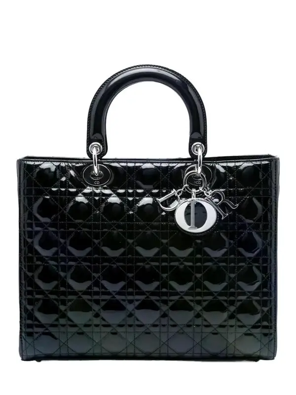 Dior Patent Cannage Lady Satchel - Black