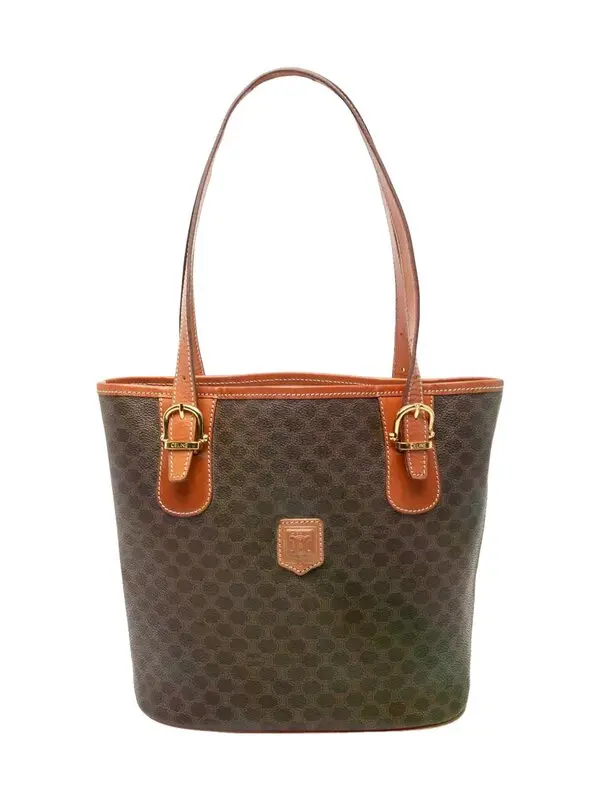Celine Macadam Coated Canvas Tote Bag - Brown