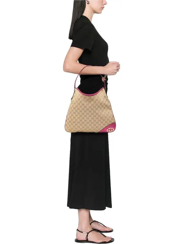 Gucci Gg Canvas New Britt Hobo Bag - Pink