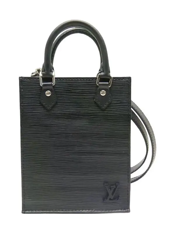 LOUIS VUITTON Epi Petit Sac Plat Satchel - Black