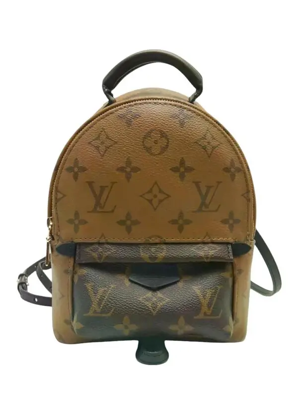 LOUIS VUITTON Monogram Reverse Mini Palm Springs Backpack - Brown