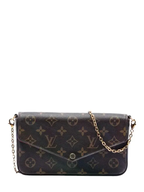 LOUIS VUITTON Monogram Pochette Felicie Crossbody Bag - Brown