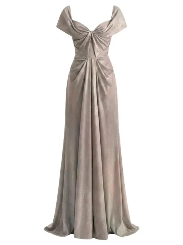 GEMY MAALOUF Draped Sweetheart Neck Dress - Grey