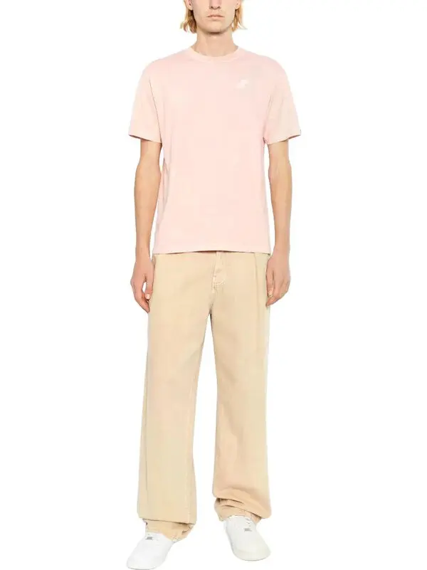 AGNES B. Embroidered-logo T-shirt - Pink