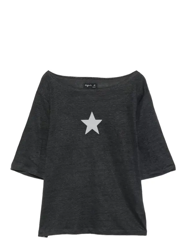 AGNES B. Star-print T-shirt - Grey