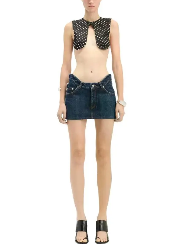 JEAN PAUL GAULTIER Asymmetrical Polka Dot Top - Black