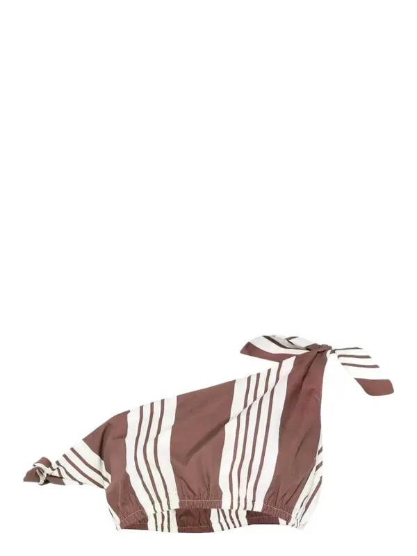 Posse Rosie Striped Print One-shoulder Top - Brown