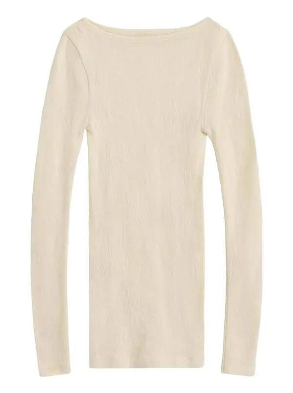 Cos Floral-jacquard Lace Long Sleeve Top - White