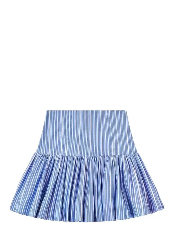 GANNI Stripe Ruffled Skirt - Blue
